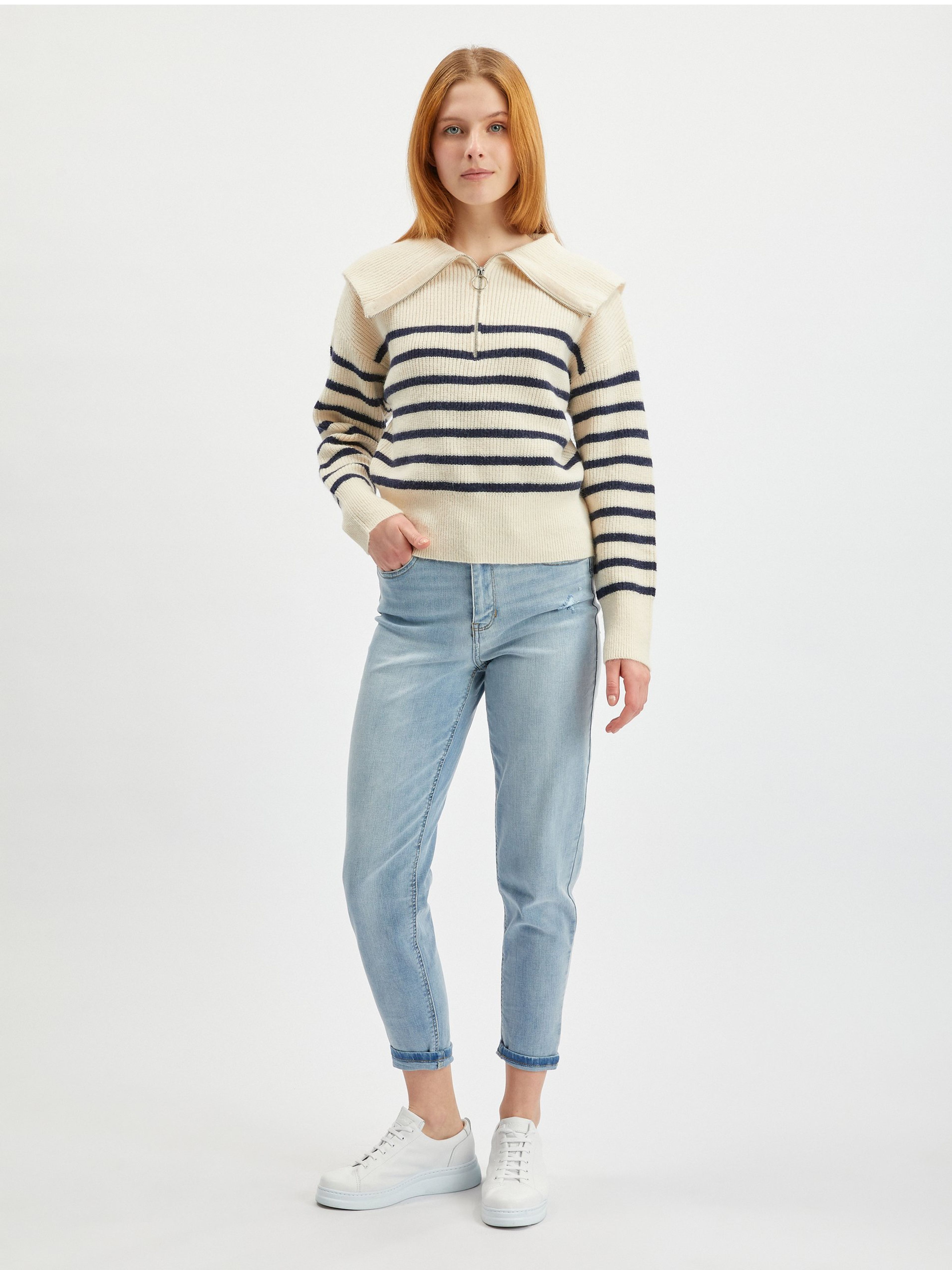 Cremefarbener gestreifter Damen-Pullover ORSAY | Orsay.de - Der ... Cremefarbener gestreifter Damen-Pullover ORSAY | Orsay.de - Der ...
